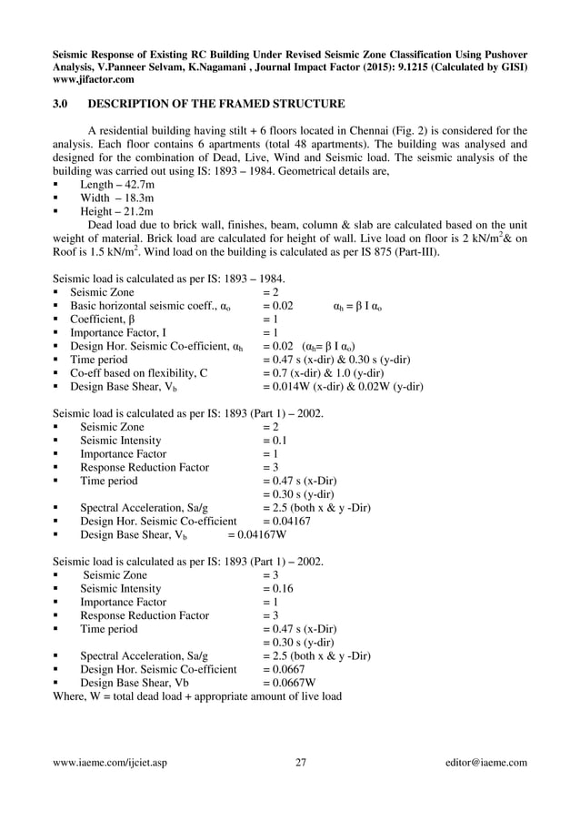Seismic response of existing rc building under revised seismic zone classification using ...