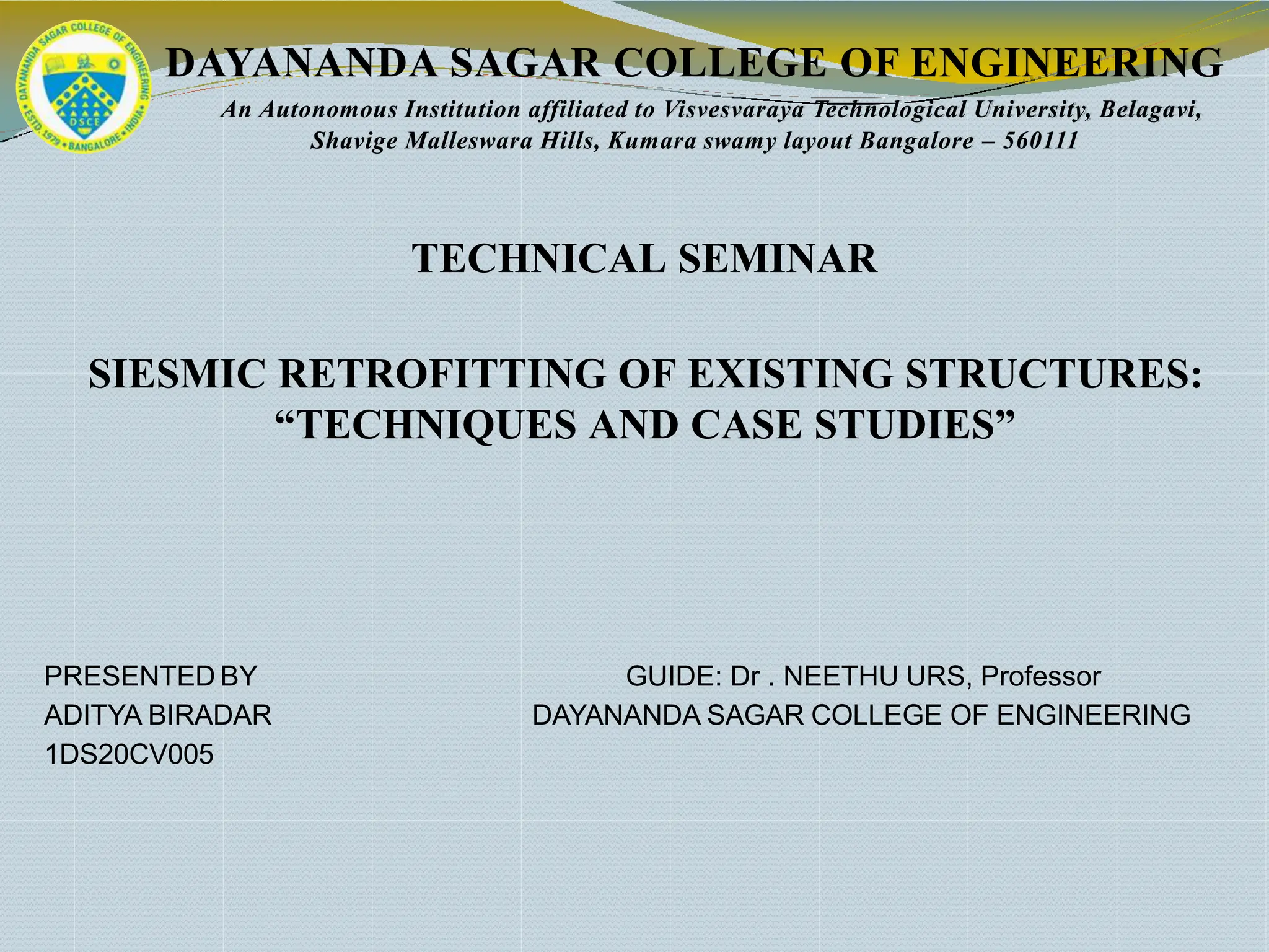 seismicretrofitting of existing structure | PPT