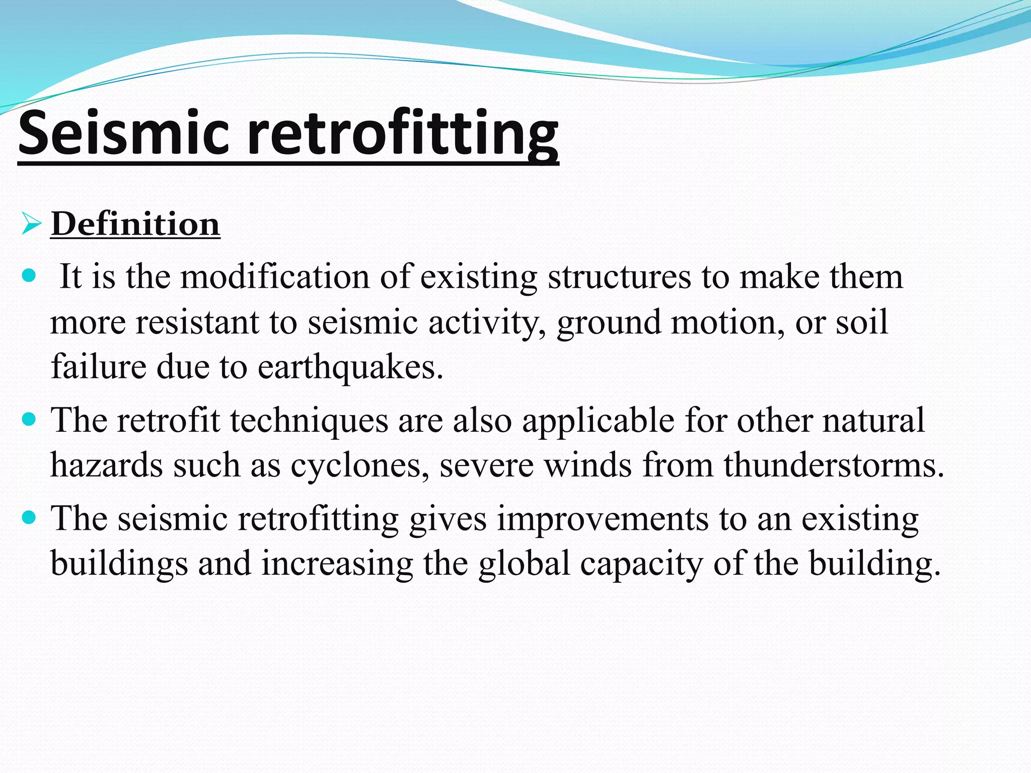 Seismic retrofitting techniques of rcc | PPTX