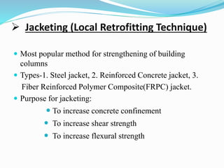 Seismic retrofitting techniques of rcc | PPTX