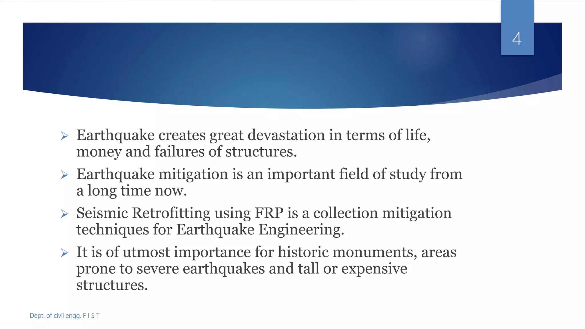 Seismic retrofitting using fiber reinforced polymer (frp | PPTX