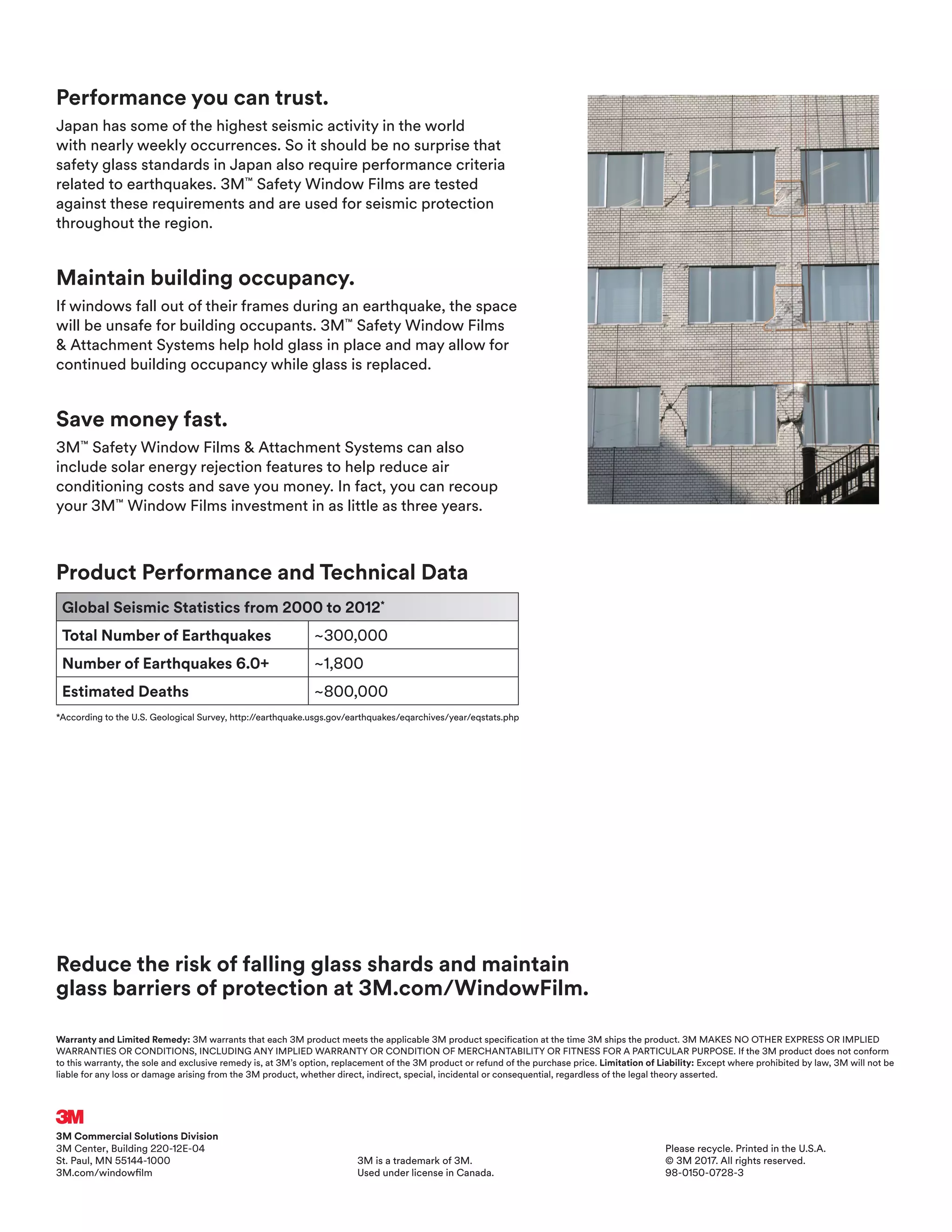 Dallas Window Film: 3M Safety Window Film for Seismic Activity | PDF