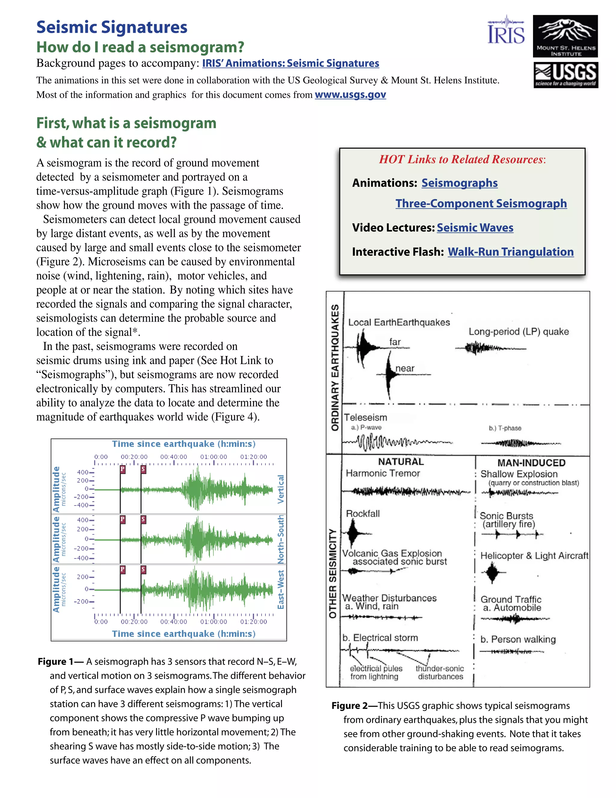 Seismic Signatures Seismogram | PDF