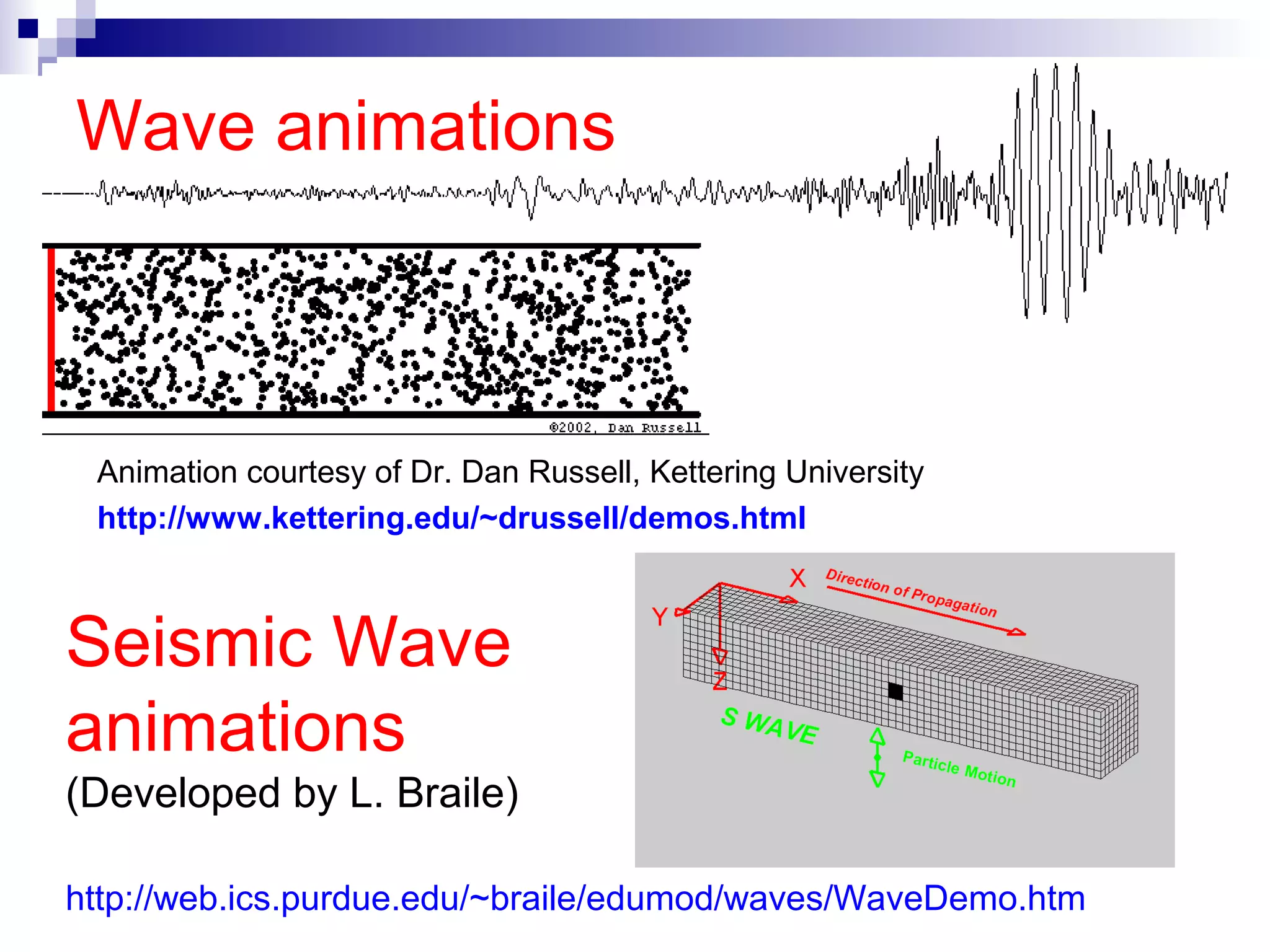 Seismic waveanimations braile copy | PPT