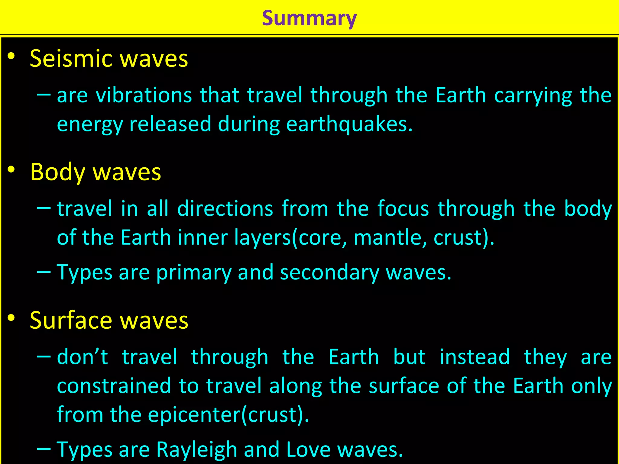 Seismic waves. | PPT