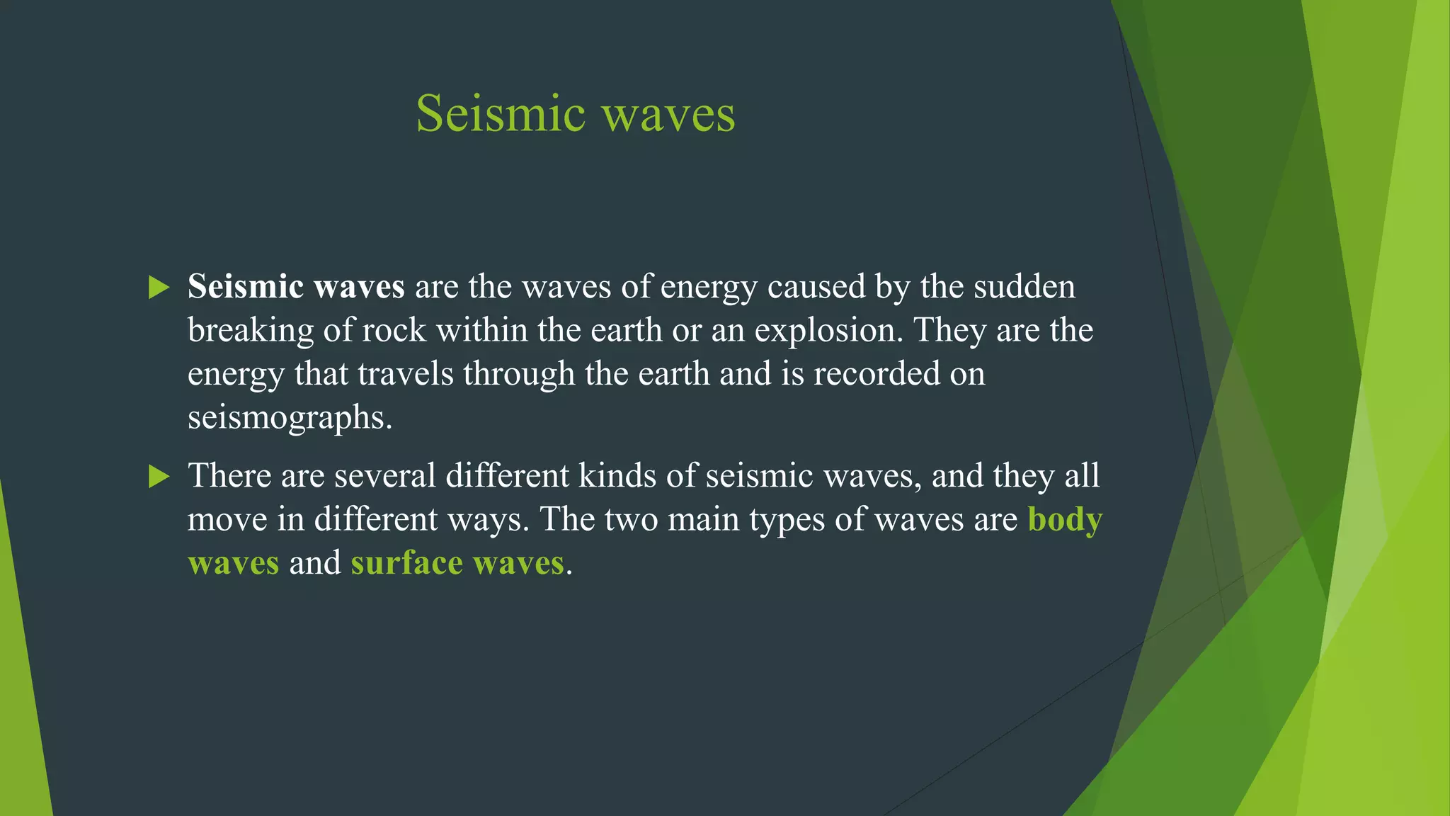 Seismic Waves by Saseetharan D | PPT