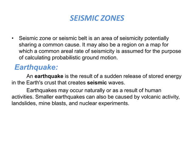 SEISMIC ZONES.pptx | Geology | Science