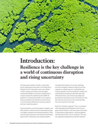 WEF/ McKinsey : Seizing the momentum to build resilience for a future ...