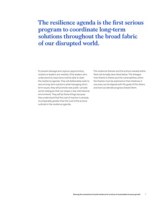 WEF/ McKinsey : Seizing the momentum to build resilience for a future ...