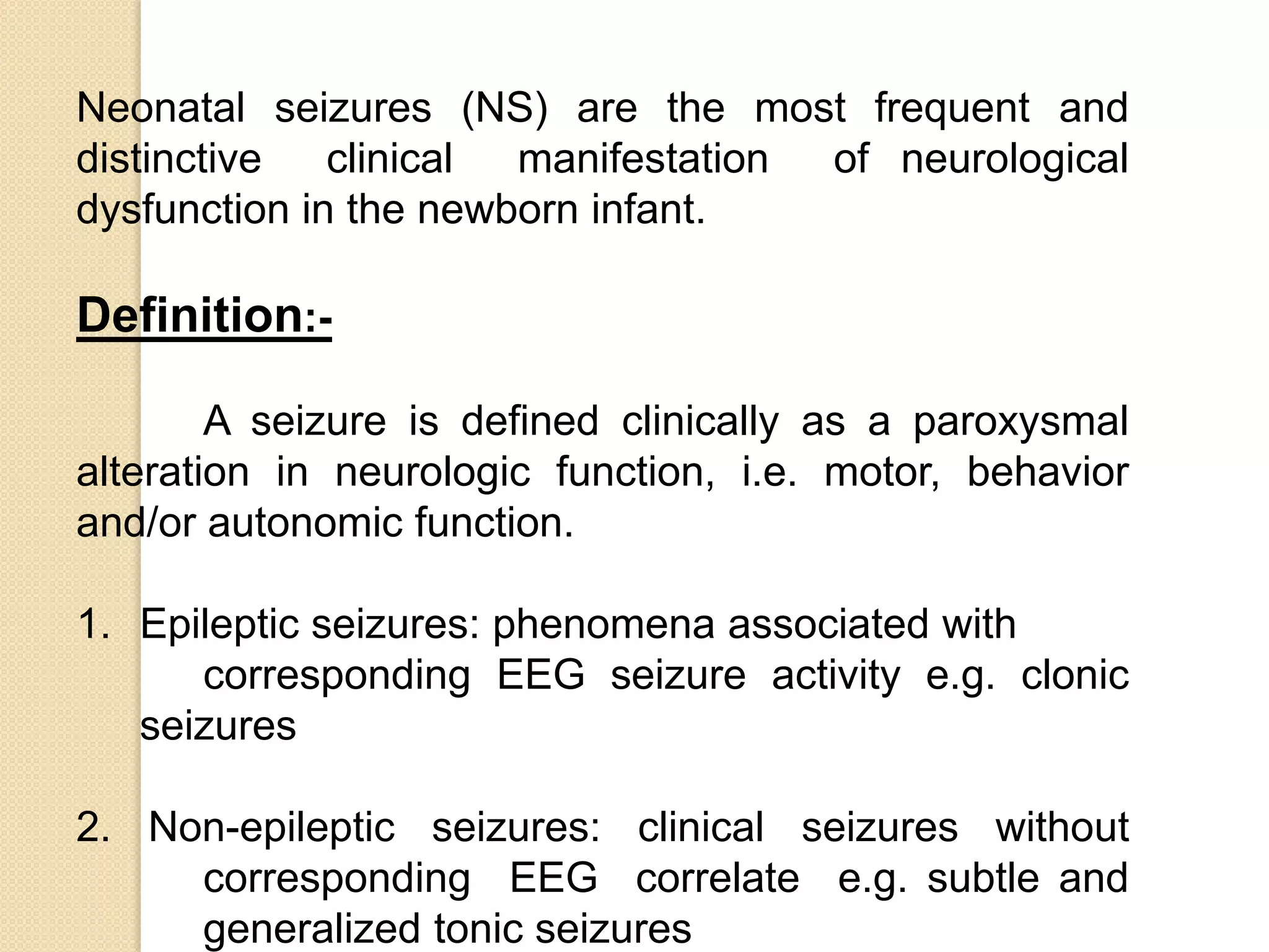 Neonatal seizures | PPTX