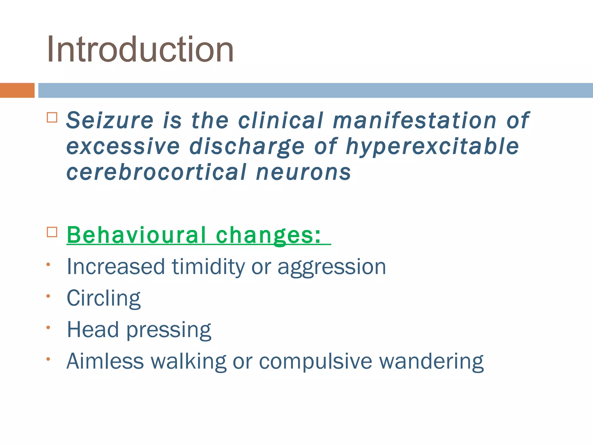 Seizure in animals | PPT