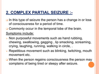 Seizure and epilepsy | PPTX