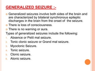 Seizure and epilepsy | PPTX