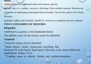SEIZURE (AutoRecovered).pptx epilepsy nursing management | PPTX