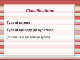 Seizure Classification | PPT