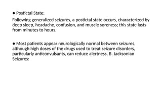 Seizure disorders ( celebral disorders pptx) | PPTX