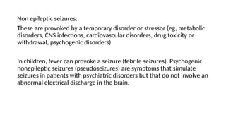 Seizure disorders ( celebral disorders pptx) | PPTX