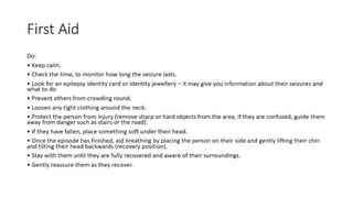 Seizure first aid powerpoint with information | PPTX