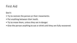 Seizure first aid powerpoint with information | PPTX