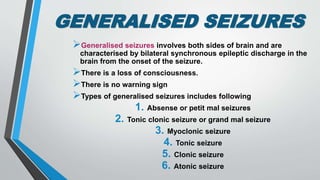 SEIZURES AND EPILEPSY DISORDER BY MS RIYA | PPTX