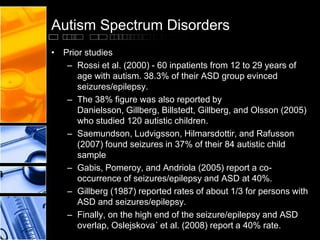 Seizures and Epilepsy and Their Relationship to Autism | PPTX