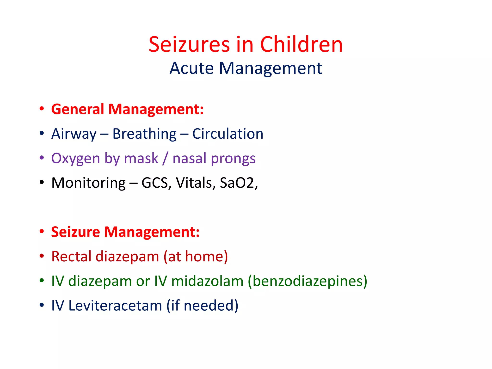 Seizures in children 2021 | PDF