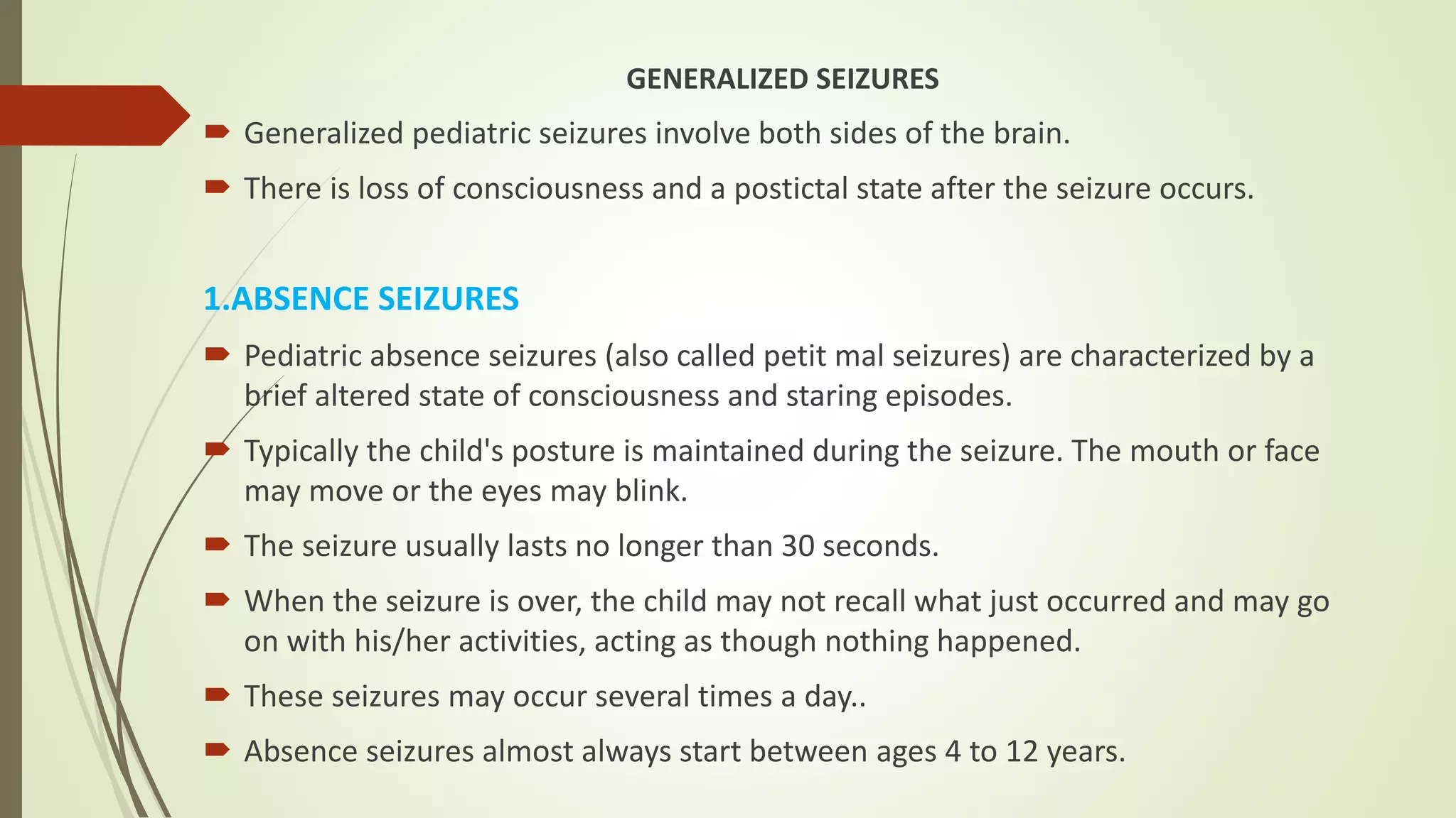 Seizures in pediatrics | PPTX