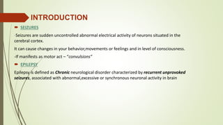Seizures in pediatrics | PPTX