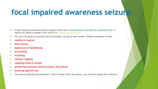 seizure, epilepsy, true vertigo, neurology | PPTX