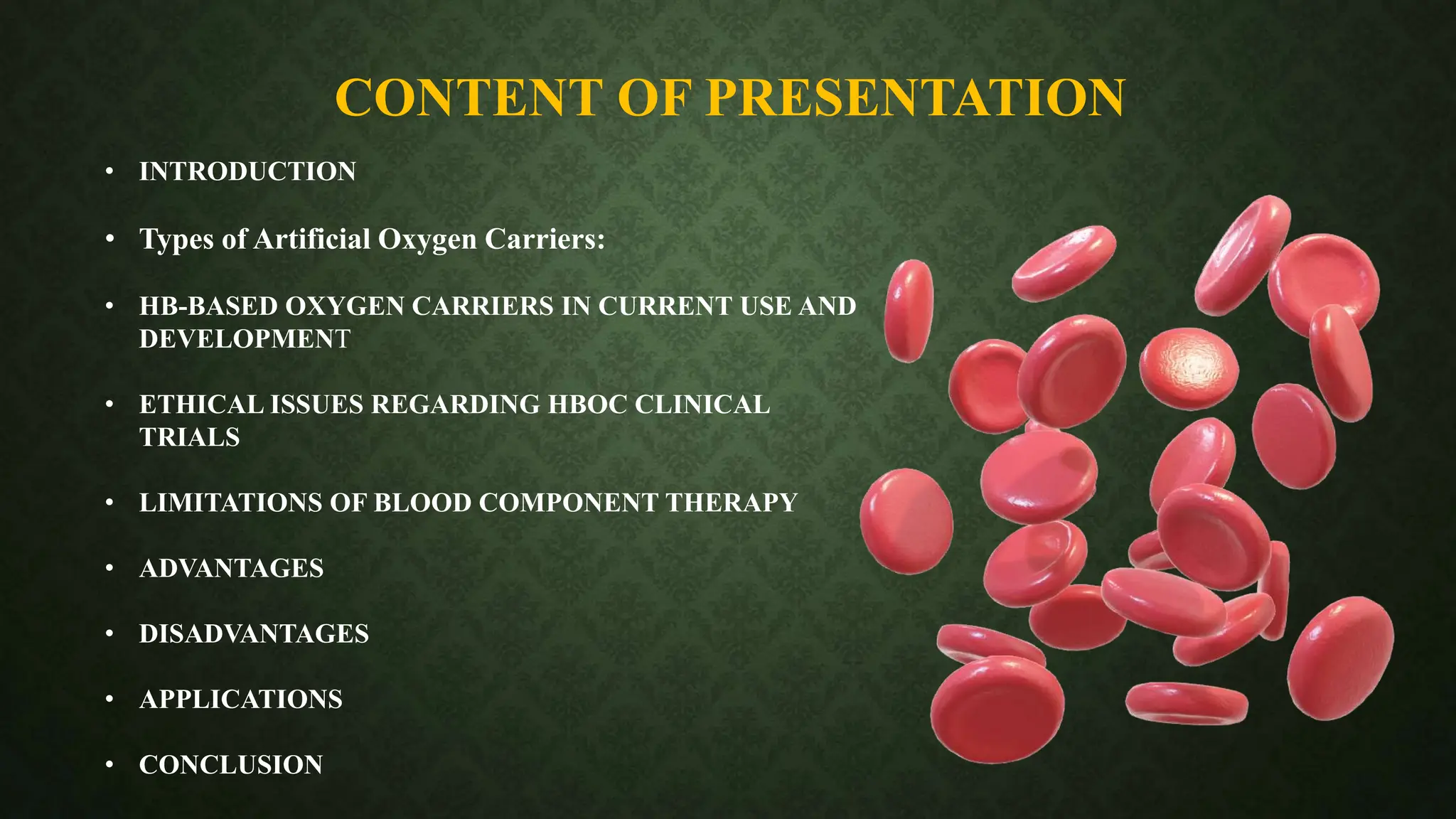 Hemoglobin based artificial oxygen carrier | PPTX