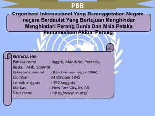 PERANG DUNIA DAN PBB - SEJARAH DUNIA KELAS XII IPA SEMESTER I | PPTX