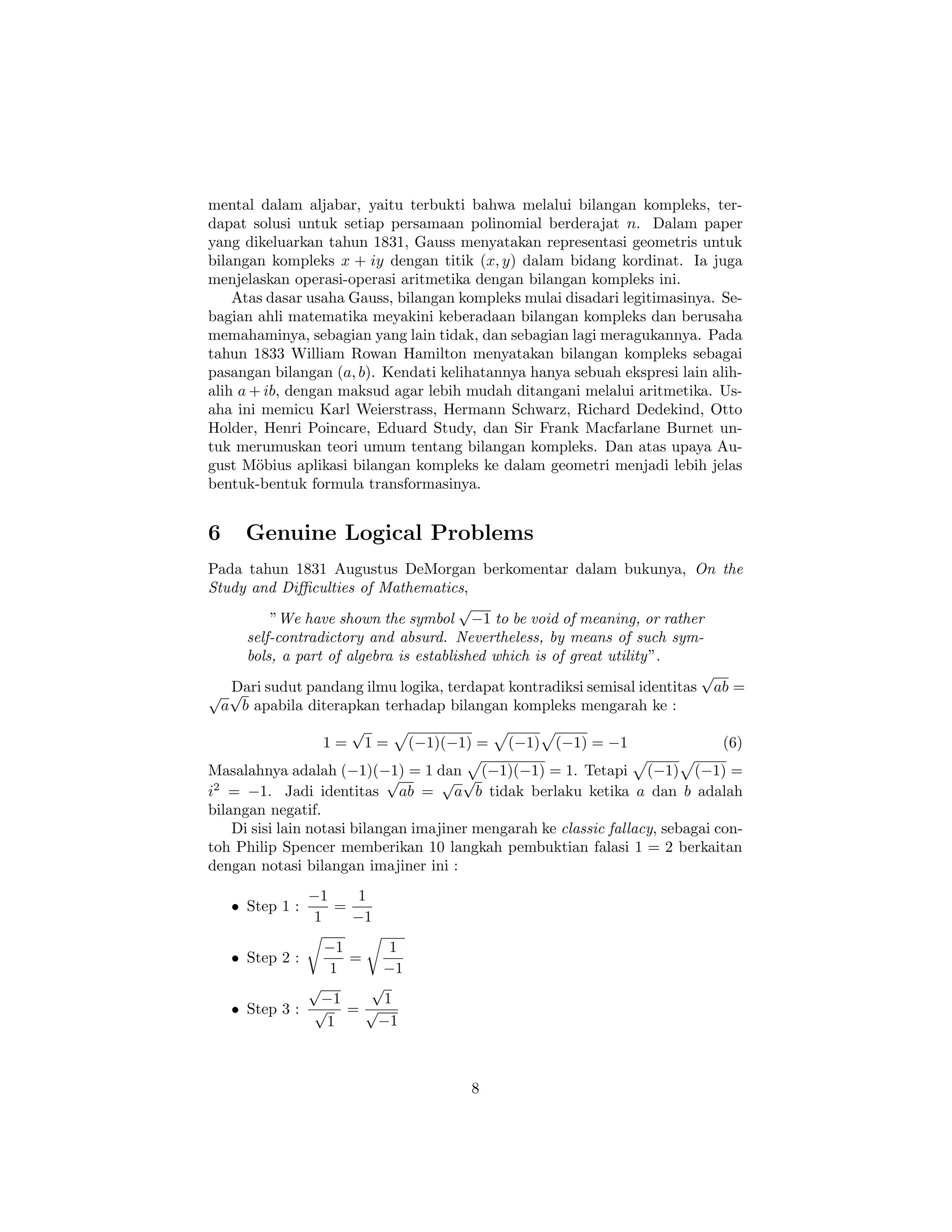 Bilangan Imajiner : Sejarah dan Filosofinya | PDF
