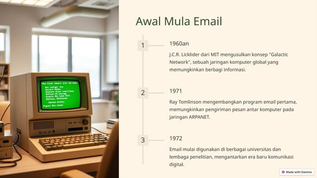 sejarah email di dunia dan keuntungan dan kerugiannya | PPTX