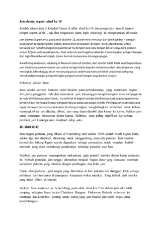 Sejarah perkembangan jam | DOCX