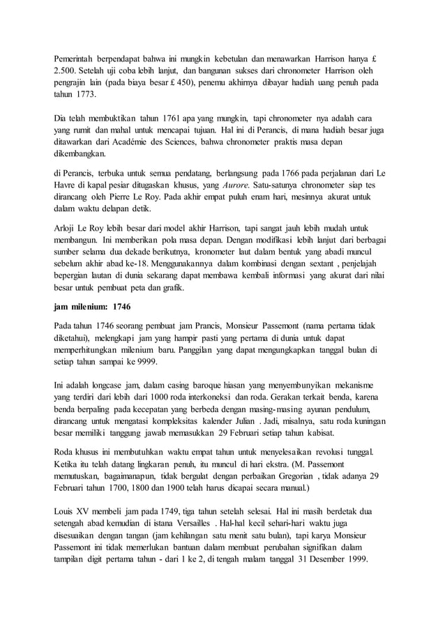 Sejarah perkembangan jam | DOCX