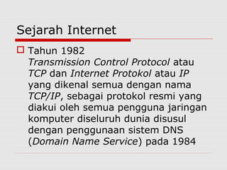 Sejarah perkembangan internet | PPT