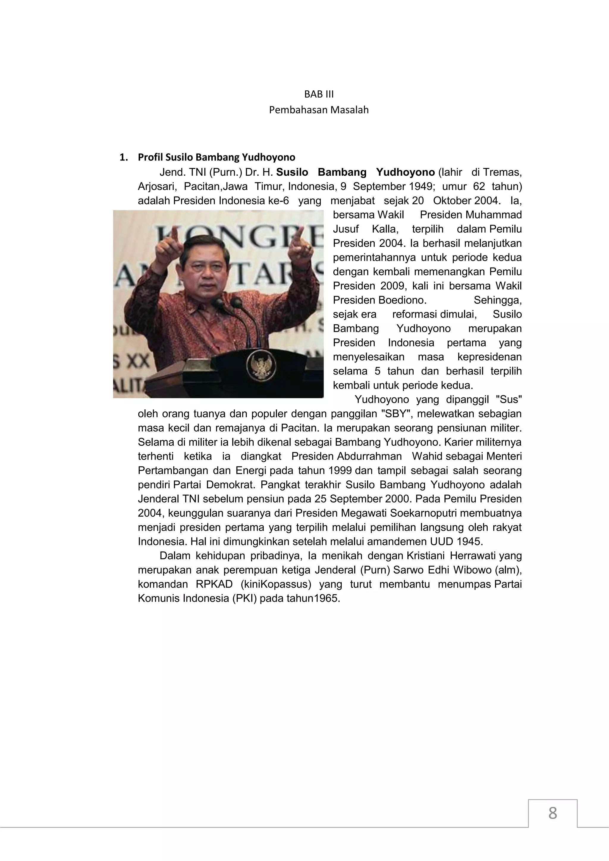Sejarah 12 masa pemerintahan sby (makalah) | DOCX