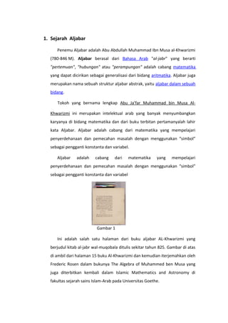 Sejarah aljabar | DOC