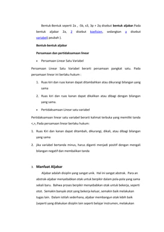 Sejarah aljabar | DOC