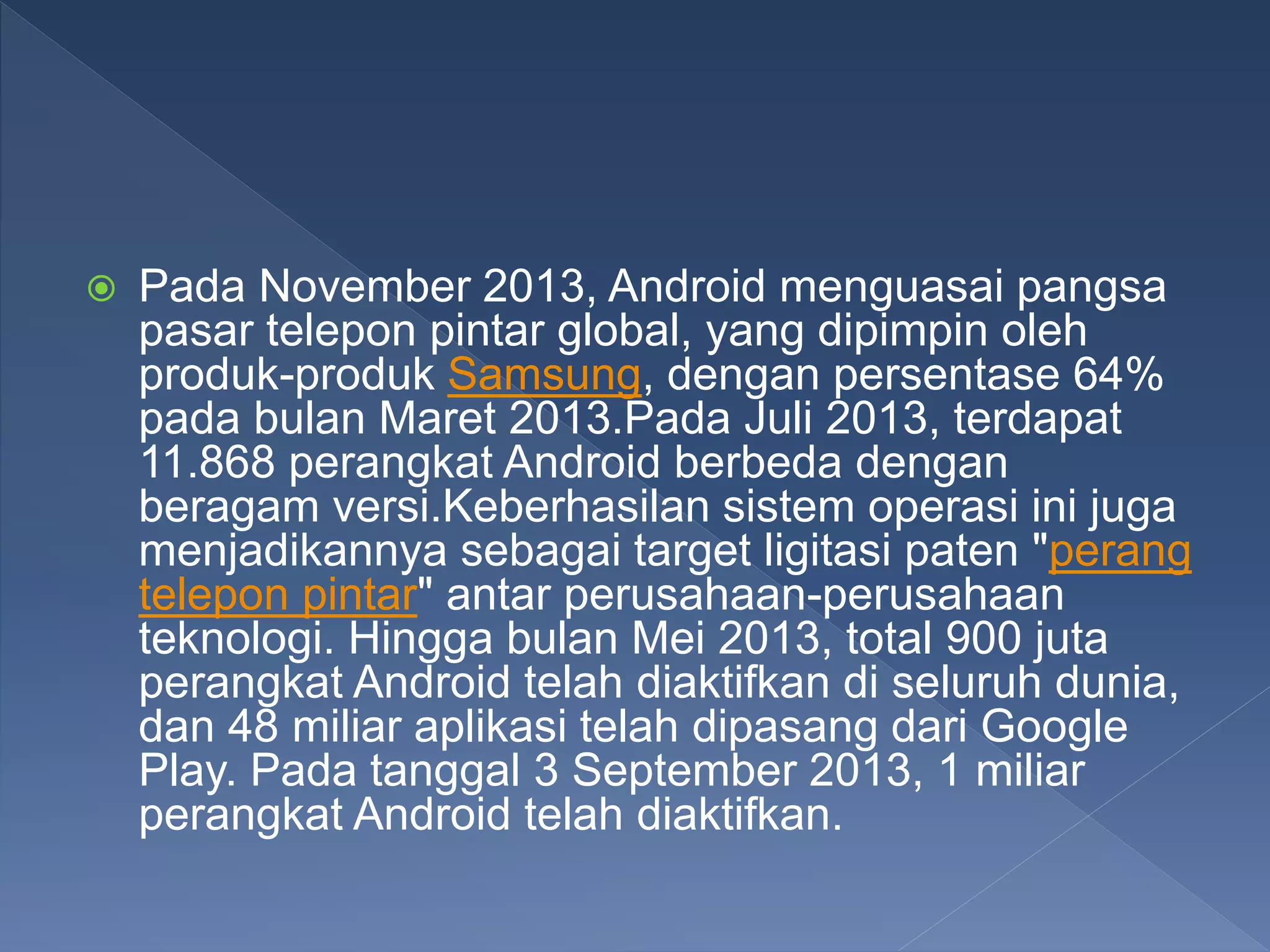 Sejarah Tentang android by: Rachel Nursalim | PPT