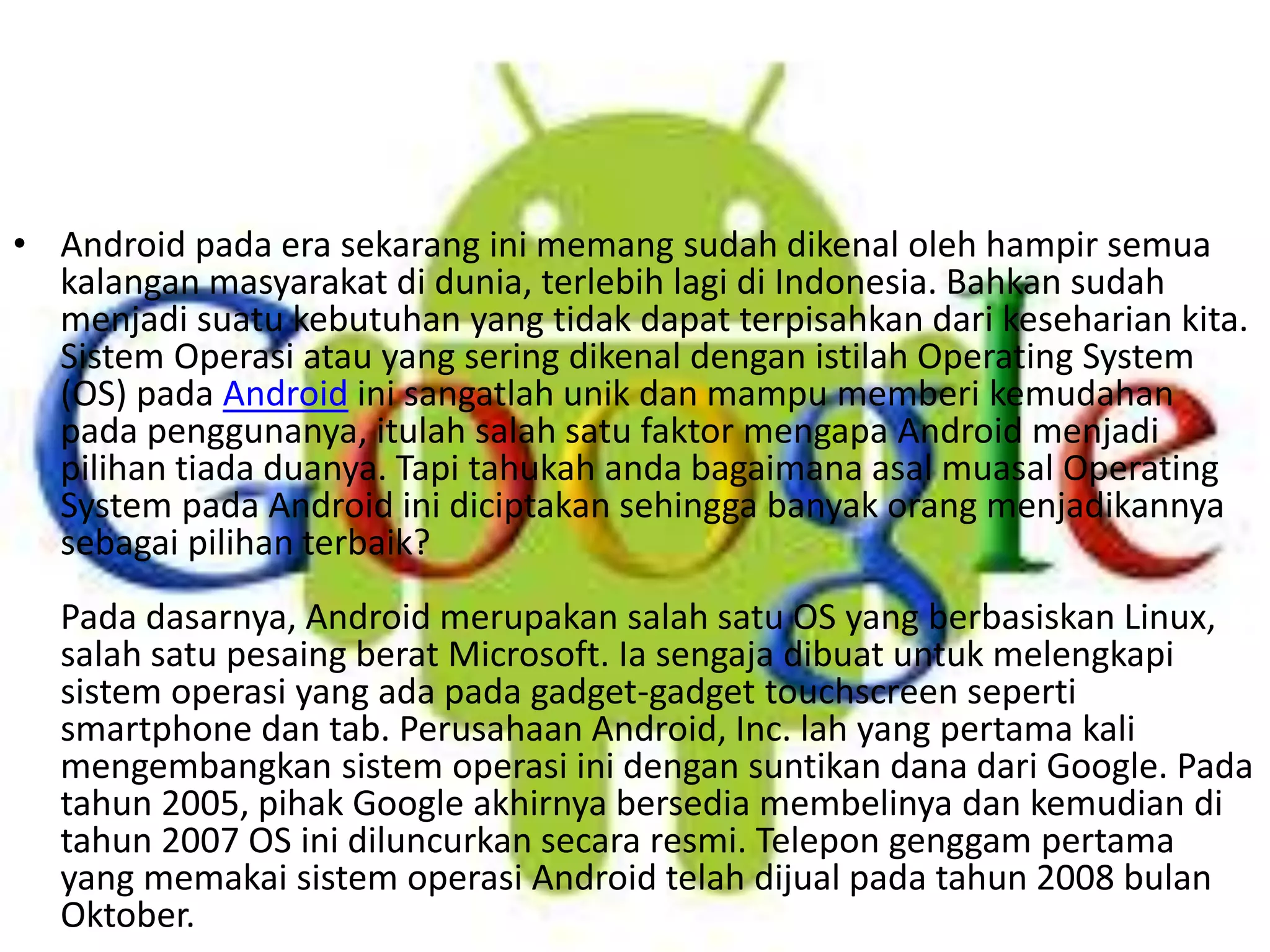 Sejarah android | PPT