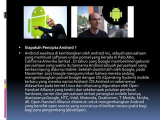Sejarah android albert | PPT