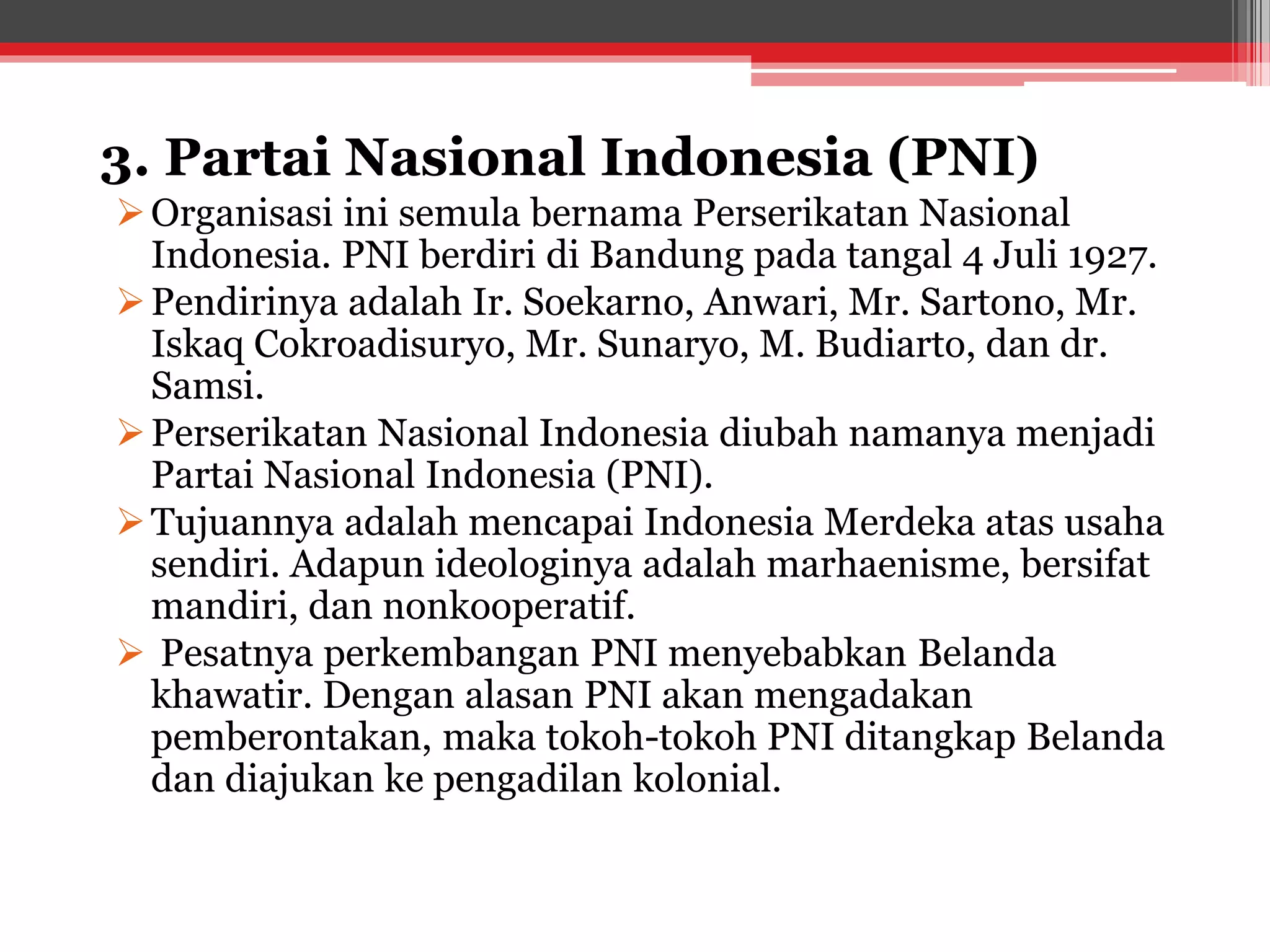 PERKEMBANGAN PERGERAKAN NASIONAL INDONESIA - Sejarah bab 3 | PPTX