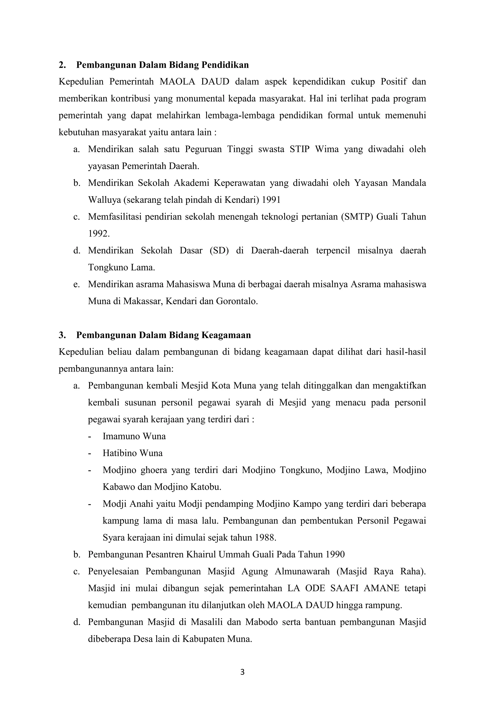Sejarah berdirinya kab. muna | DOCX