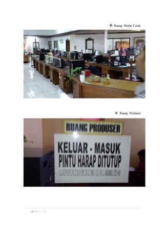 laporan kuliah kerja lapangan Sejarah berdirinya program di bali tv | DOCX