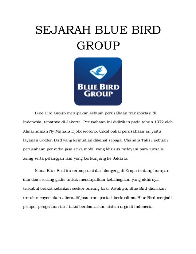 Sejarah Blue Bird Group
