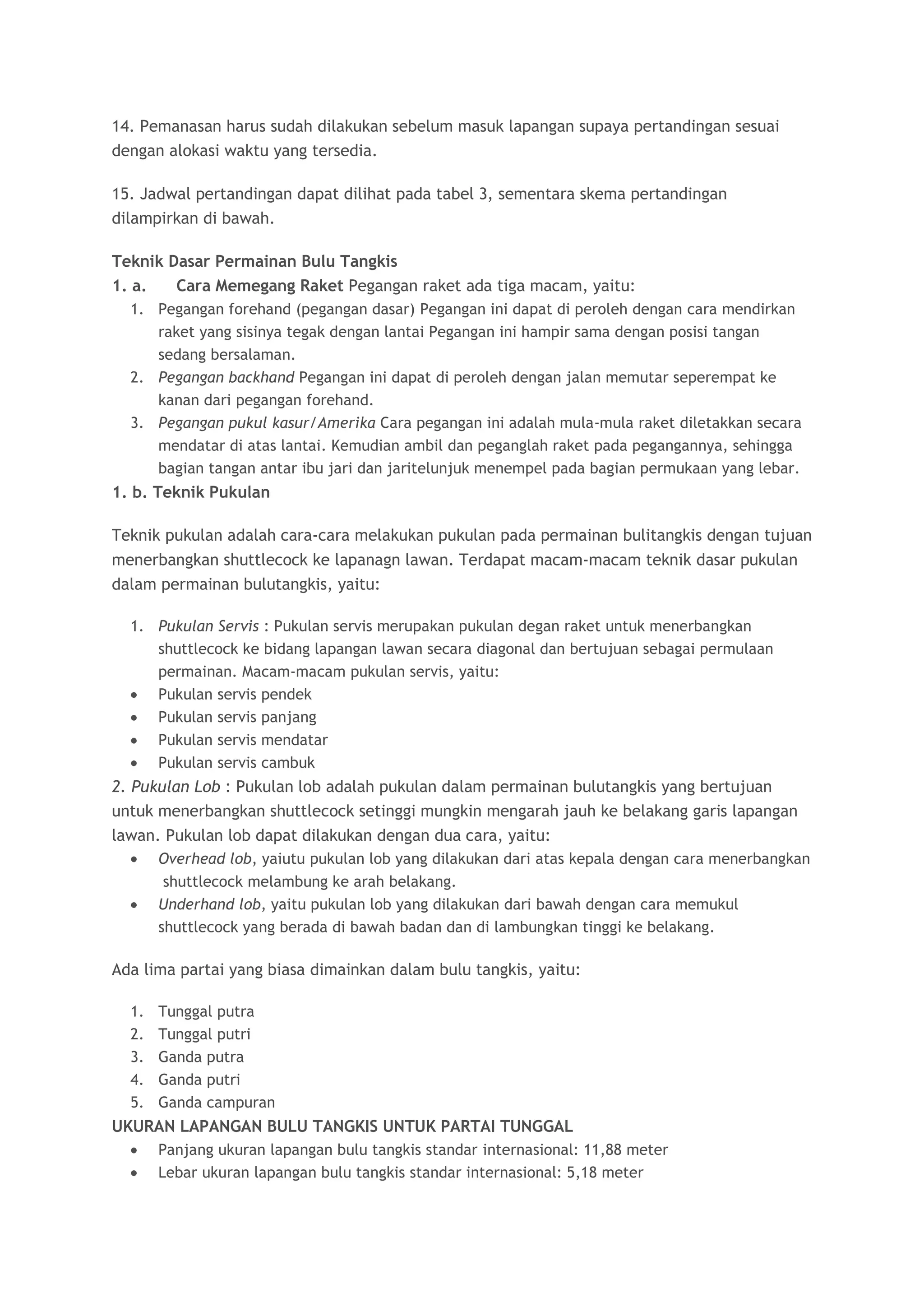 Sejarah bulu tangkis | DOTX