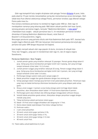 Sejarah bulu tangkis | PDF