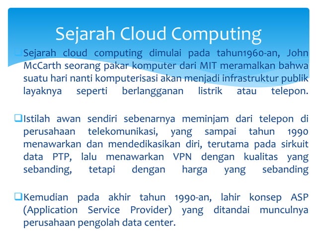 Sejarah cloud computing | PPTX