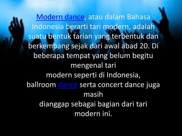 Sejarah dance (tari modern) | PPT